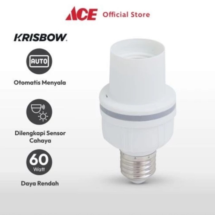 Jual KRISBOW Soket Bohlam Lampu Otomatis Sensor Cahaya - Fitting E27 ...