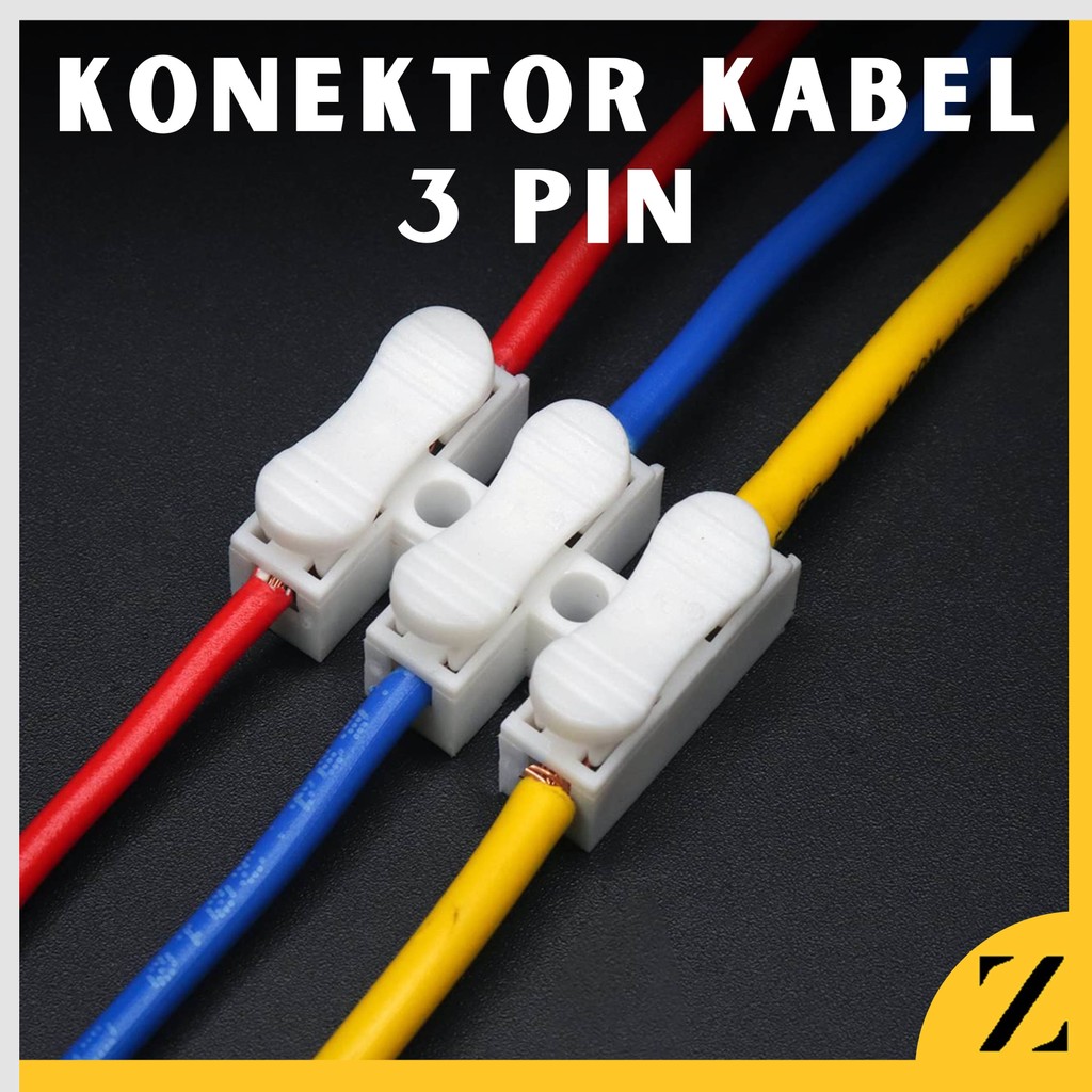 Jual Quick Connect CH 3 Pin Wire Connector Cable Listrik 3 Slot ...