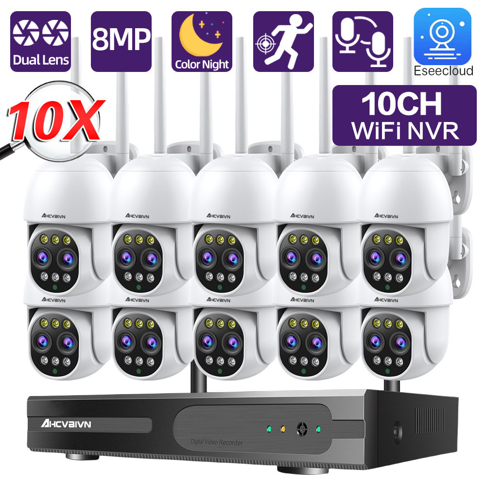 Jual 8 Channel Wifi CCTV Camera Security System Kit 4K 10CH Wireless ...