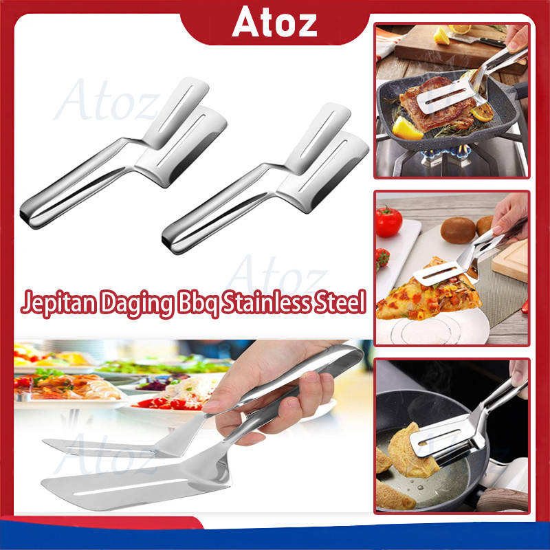 Jual jepitan daging bbq stainless/jepitan steak/jepitan roti/capitan ...