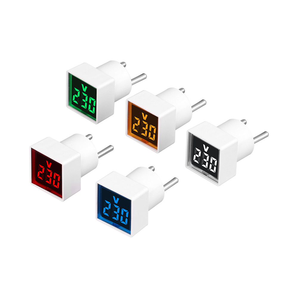 Jual AC 50-500V Universal Square LED Digital Voltmeter Voltage Meter EU ...