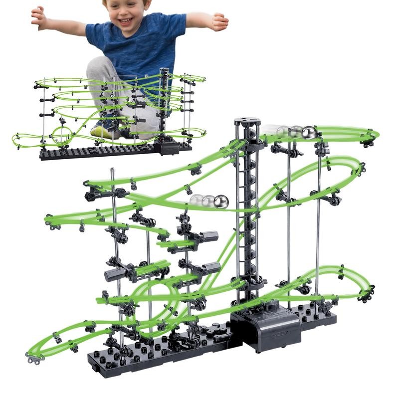 Jual Marble Maze Game Marble Roller Coaster Kit Marble Runs Battery ...