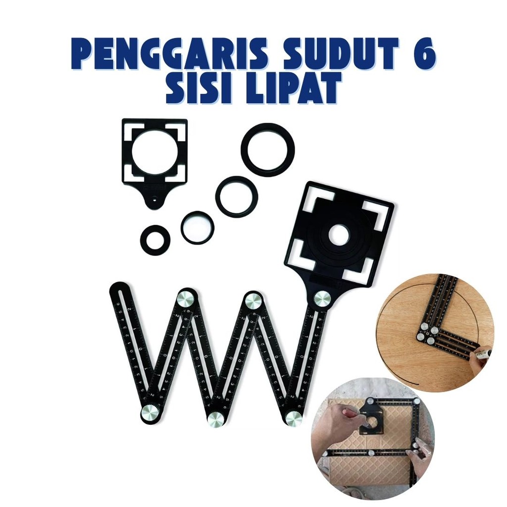 Jual Penggaris Lipat Multifungsi Aluminium 6 Sudut Lipat - Alat Ukur ...