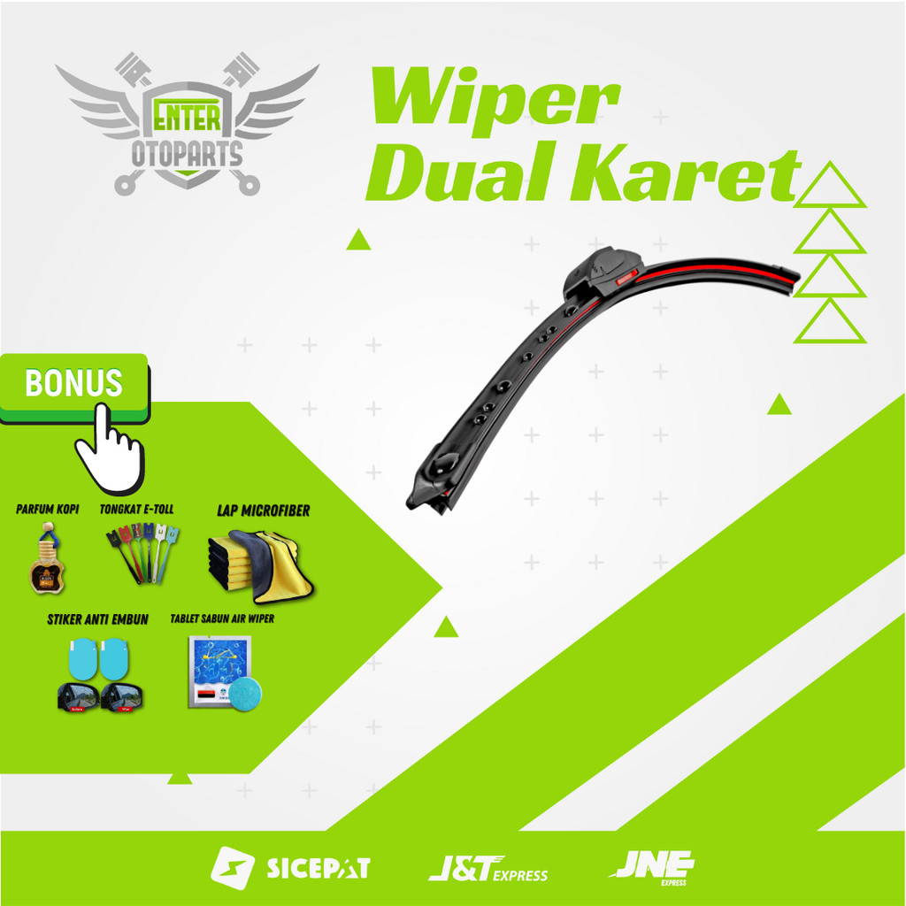 Jual Wiper Double Karet 2 Lapis Karet Frameless Model Karet Ganda Dual ...