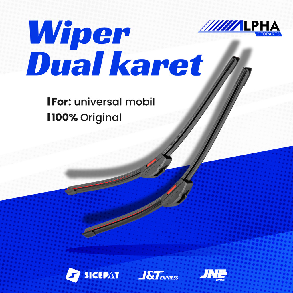 Jual Wiper Double Karet 2 Lapis Karet Frameless Model Karet Ganda Dual Karet Blade Universal ...