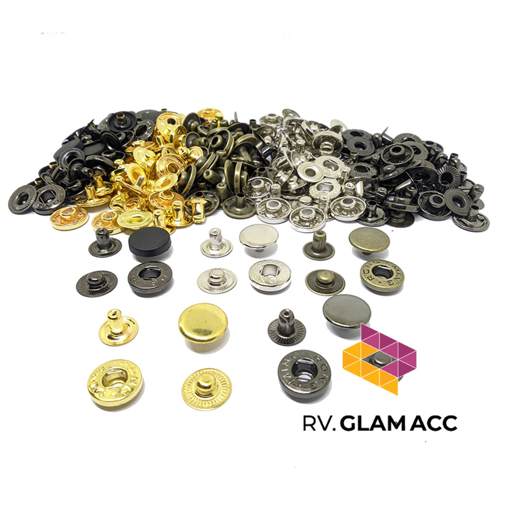 Jual (12 SET) Kancing Cetet Besi 15 Mm - Kancing Snap - Kancing Jaket ...
