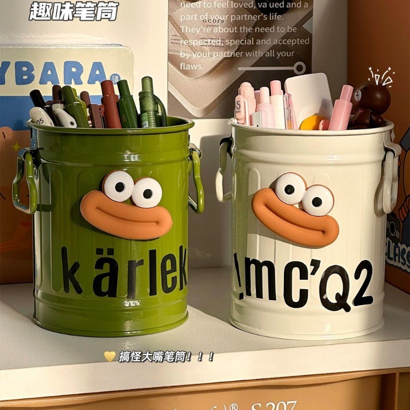 Jual Tempat Pensil Penstand Bucket Plastik Pen Holder Ember Retro ...