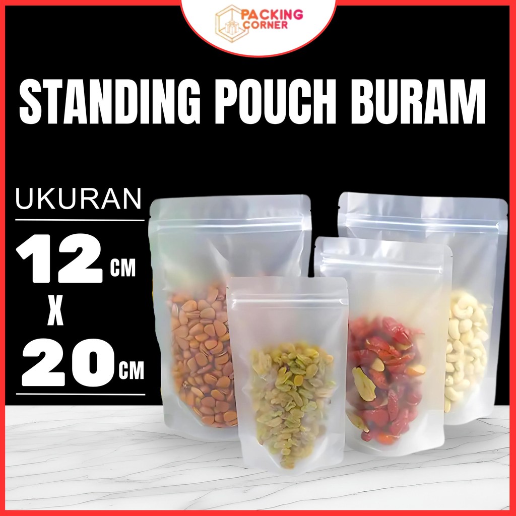 Jual Plastik Zipper Ziplock Standing Pouch Buram Doff Packing Snack ...
