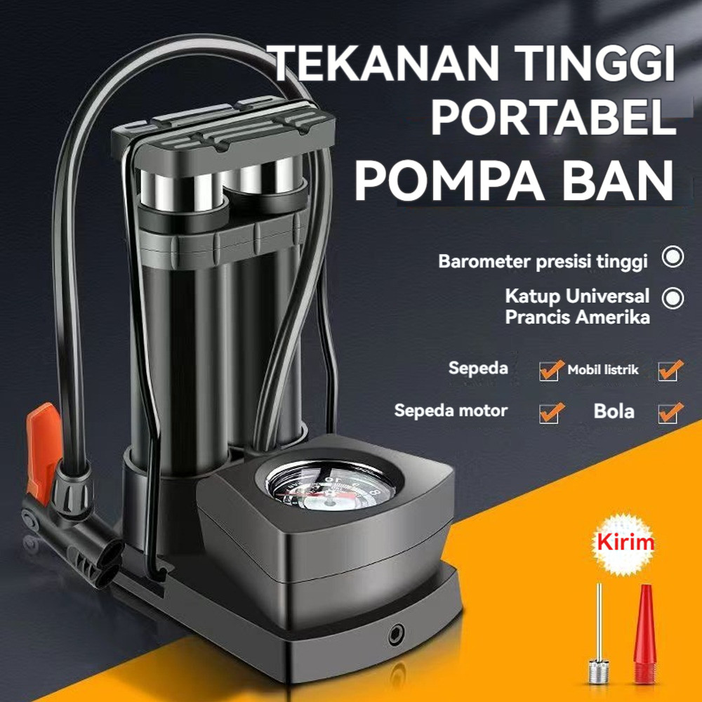 Jual Portable High Pressure Pompa Ban Mini Foot Pump Pompa Ban Motor ...