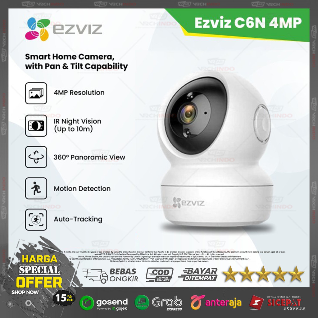 Jual CCTV EZVIZ C6N 4MP 2K RESOLUTION | WIRELESS WIFI - PTZ Rotate With ...