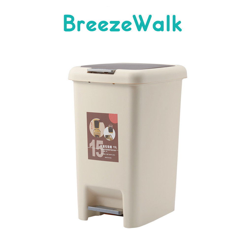 Jual Tempat Sampah Injak 8L/10L/15L/20L Tong Sampah Plastik Tertutup Trash Bin Kotak Sampah ...