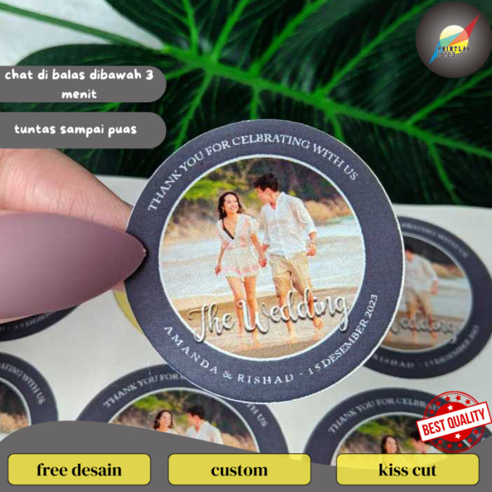 Jual PrintLab 9-15 Print Sticker Wedding Souvenir Stiker Bulat Chromo ...