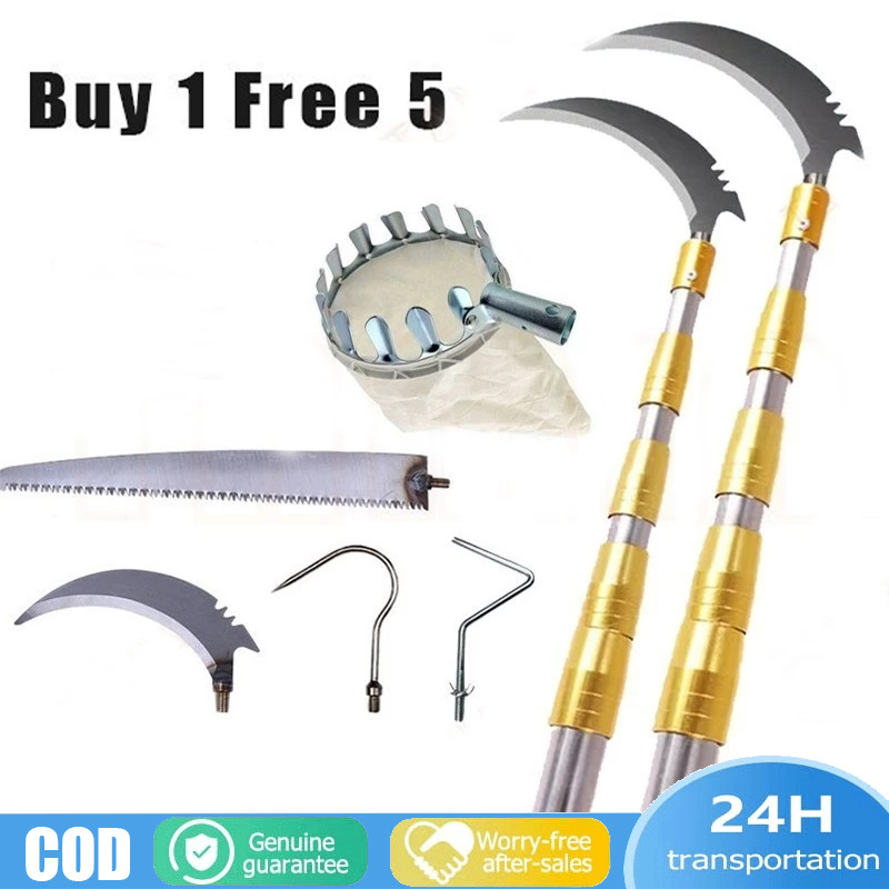 Jual 7M/6M 5in1 Tongkat Panjang Untuk Petik Buah metal fruit picker Alat Petik Buah Tongkat ...