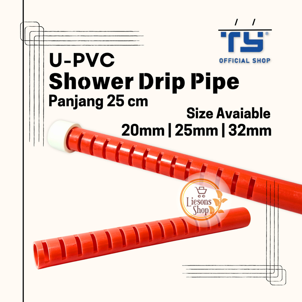Jual Rain Shower Drip Pipe TY 25 cm Pipa U-PVC Red / Merah by 3 Pawns | Shopee Indonesia