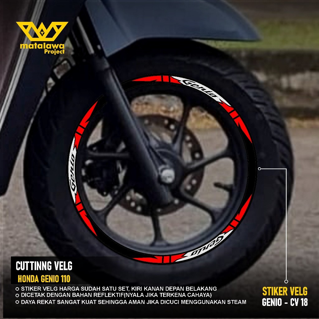 Jual CUTTING STICKER VELG NEW GENIO 2021 2023 RING 12 STIKER LIS LIST ...