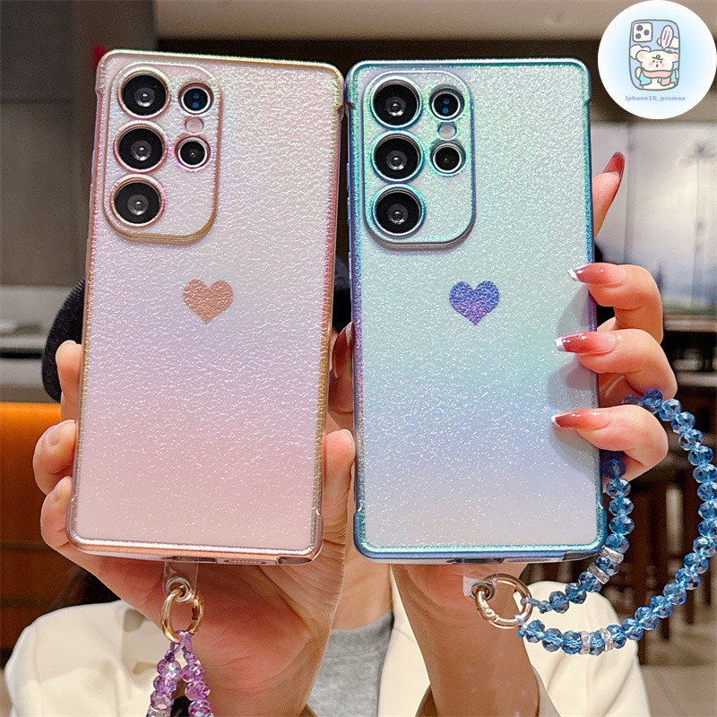 Jual Gradient Glitter Heart-shaped Silicone Phone Case Suitable for Samsung GALAXY S25 S23 S22 ...