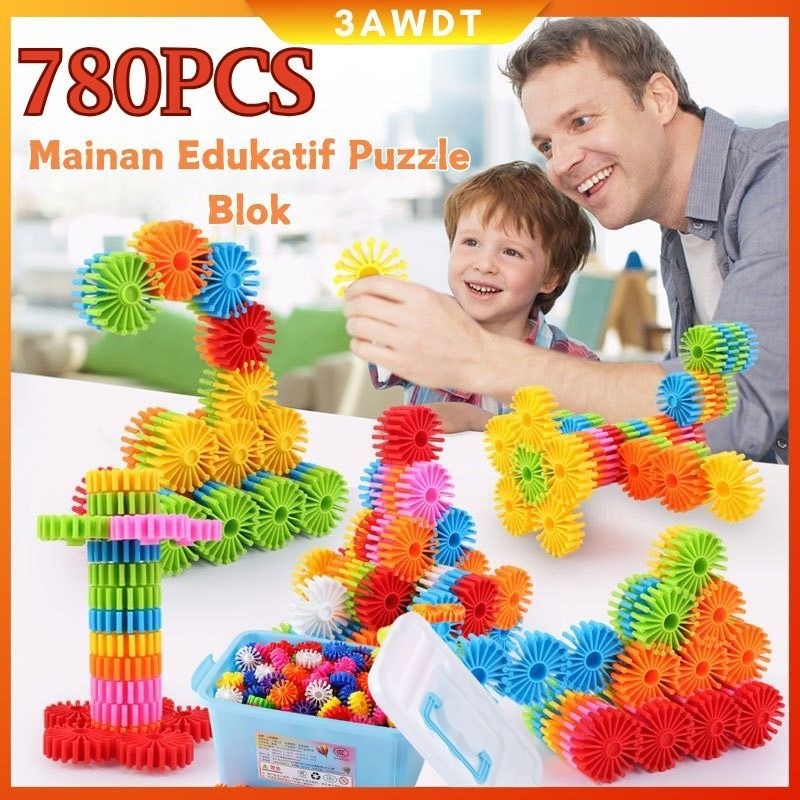 Jual 【COD】780Pcs Diy Balok Susun Mainan Edukasi Anak Permainan desktop ...