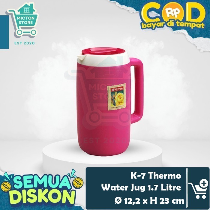Jual HOMTON Lion Star K-7 Thermo Water Jug 1,7 Liter Pitcher Teko Air Minum Eskan Kettle Termos ...