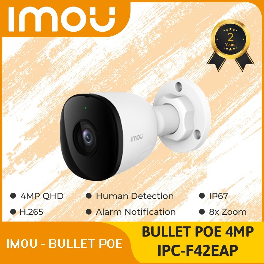 Jual Kamera CCTV IMOU BULLET POE 4MP IPC-F42EA Outdoor CCTV IP Camera | Shopee Indonesia
