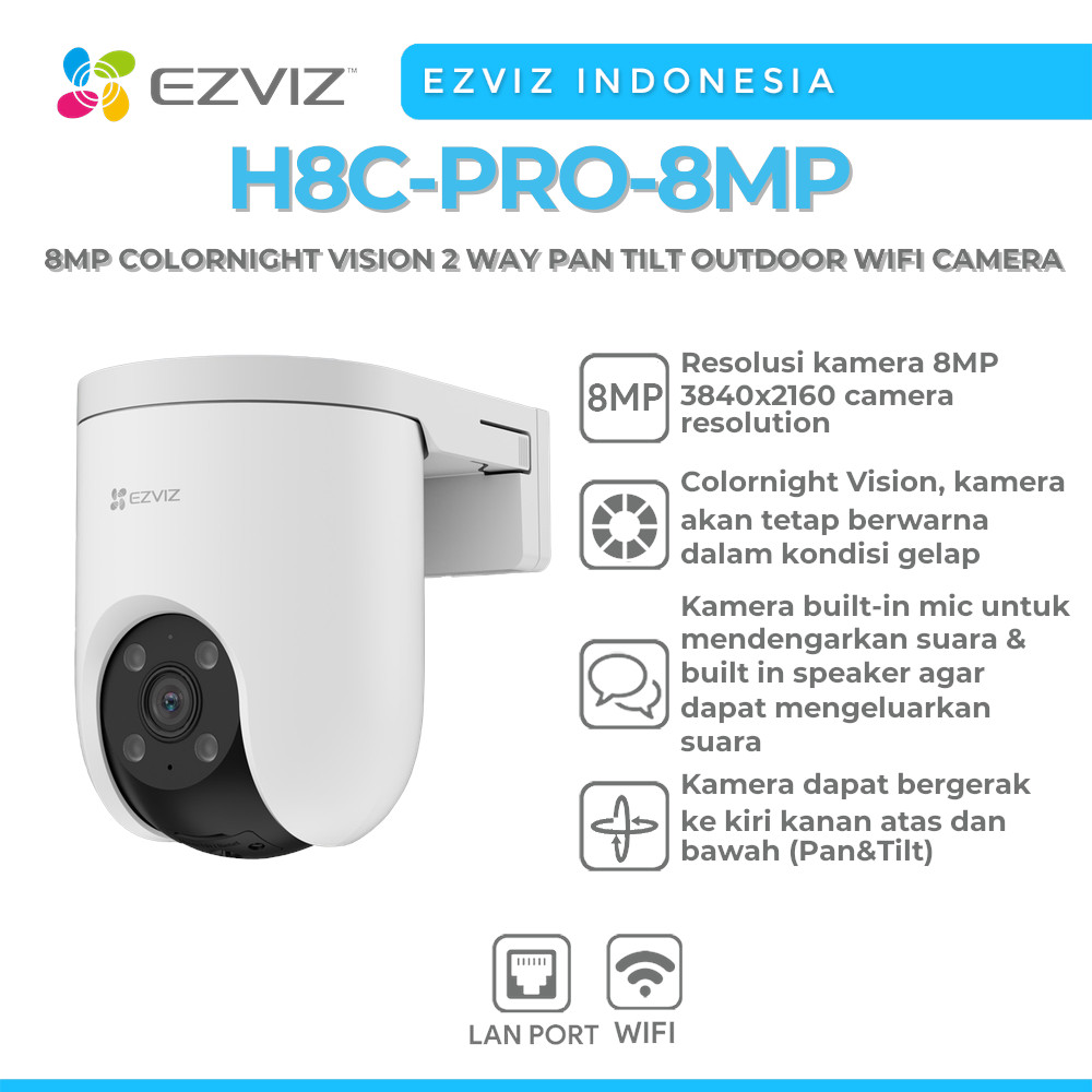 Jual EZVIZ H8C-PRO-8MP 8MP COLORNIGHT VISION 2 WAY PAN TILT OUTDOOR ...