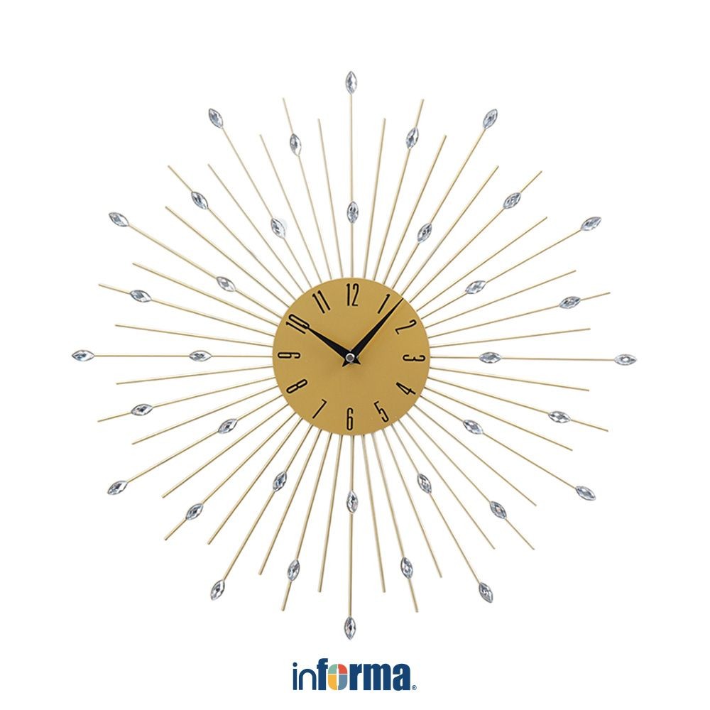 Jual Informa 50 cm Jam Dinding Metal - Gold Wall Clock Jam Tembok ...