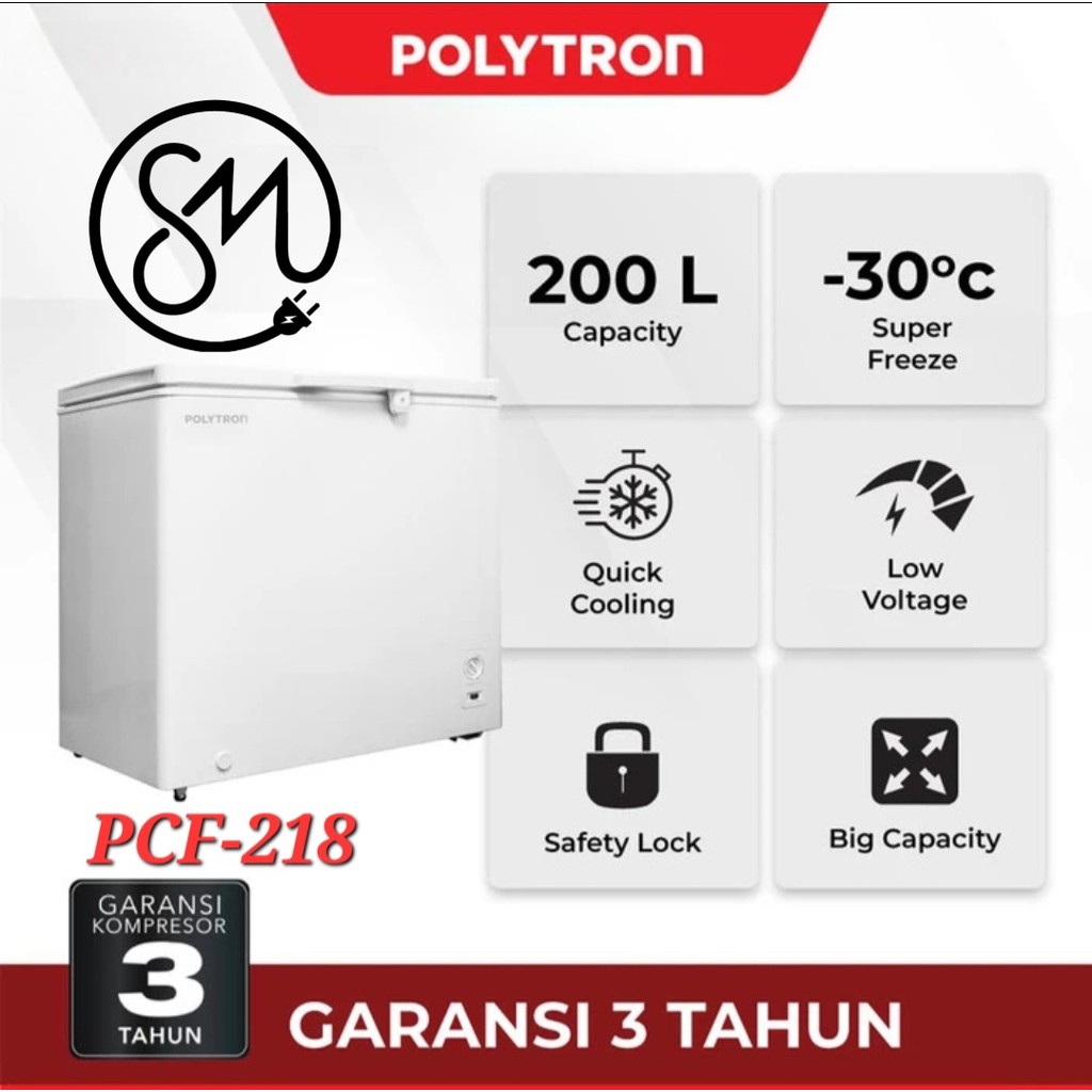 Jual Chest Freezer Polytron PCF-218 200 Liter PCF218 Freezer Box ...