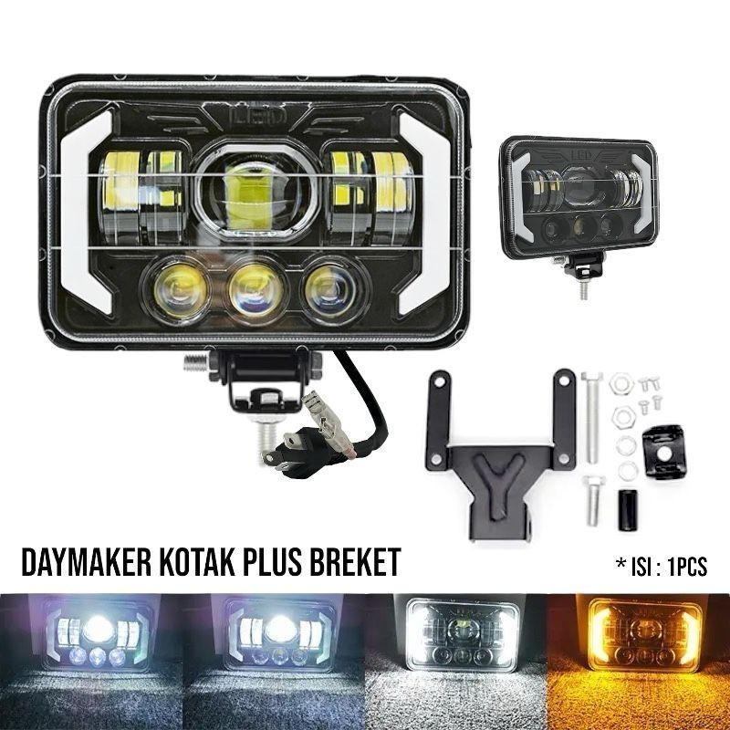 Jual Lampu Sorot Kotak LED 5.75 Inch Socket H4 Plus Breket | Shopee ...
