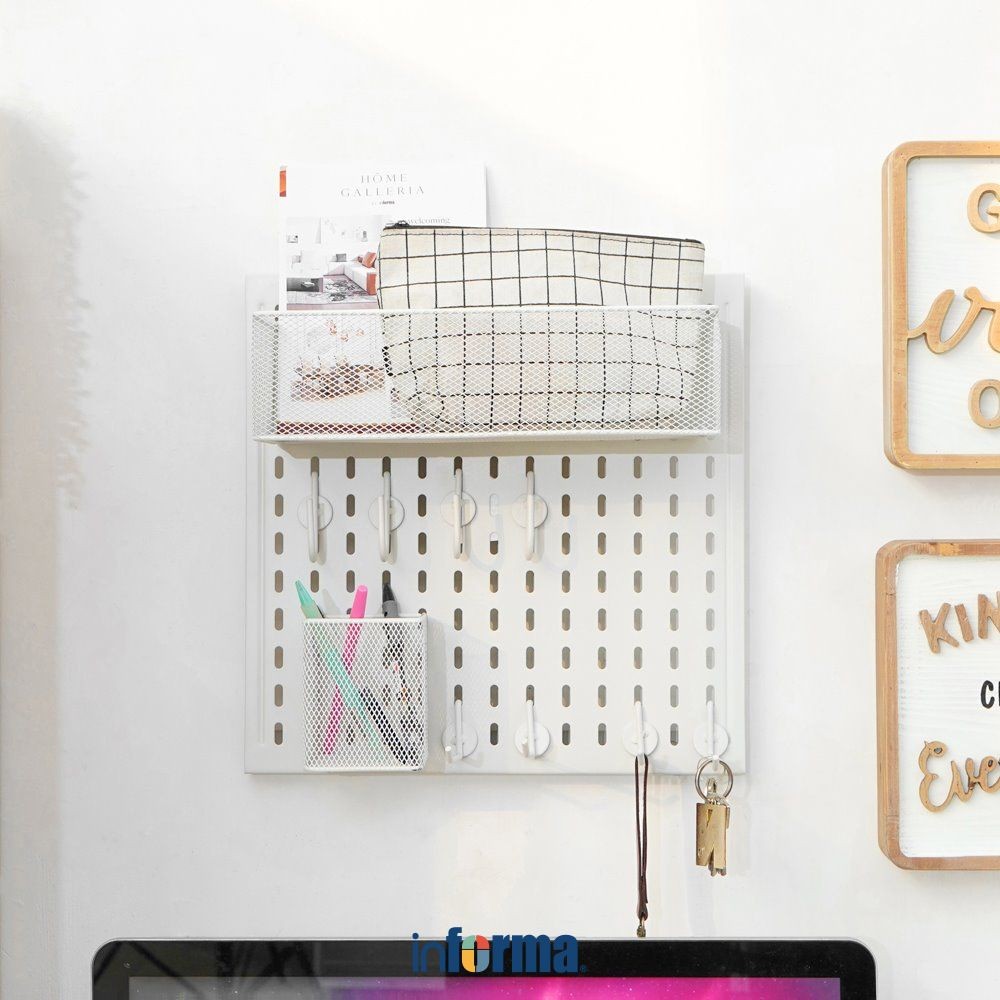 Jual Informa 35.5X14.5X35.5 cm Papan Pegboard - Putih Decorative Wall ...