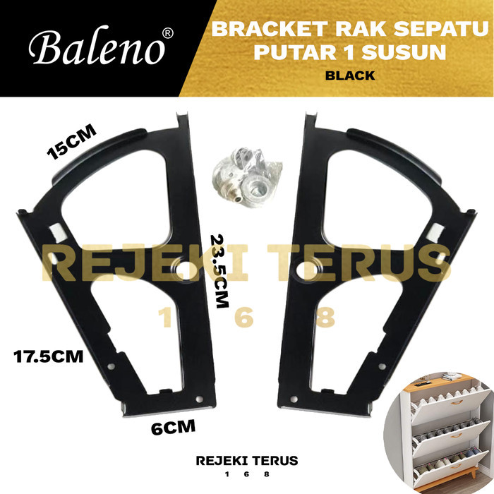 Jual Bracket Rak Sepatu Putar 1 Susun HITAM BLACK BESI Engsel Putar ...