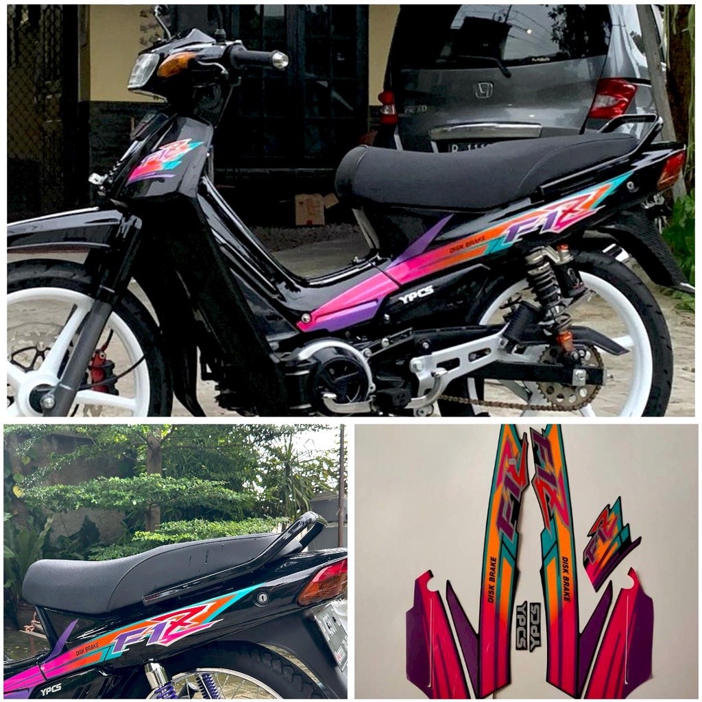 Jual Striping Decal Polet Sticker yamaha fizr fiz r f1 zr 1995 hitam ...
