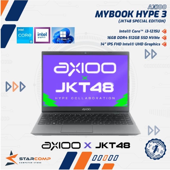 Jual Axioo MyBook Hype 3 Intel Core i3 1215U 16GB 512GB 14" FHD WIN11 Spesial Edition JKT48 ...