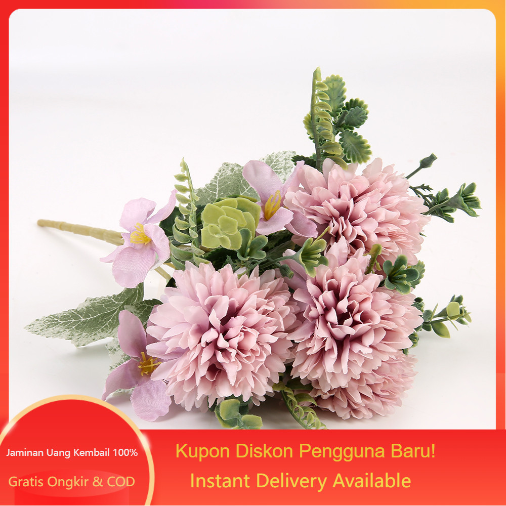 Jual Bunga Krisan Artificial Bunga Pom Pom Dandelion Bunga Buatan Hias ...