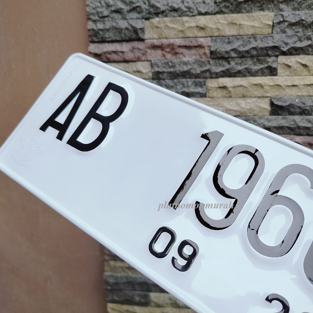 Jual PLAT NOMOR MOBIL PUTIH FONT STANDAR/CETAK BARU PLAT MOBIL PUTIH ...