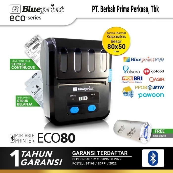 Jual Printer Thermal Portable BLUEPRINT ECO80 (USB + Bluetooth ...