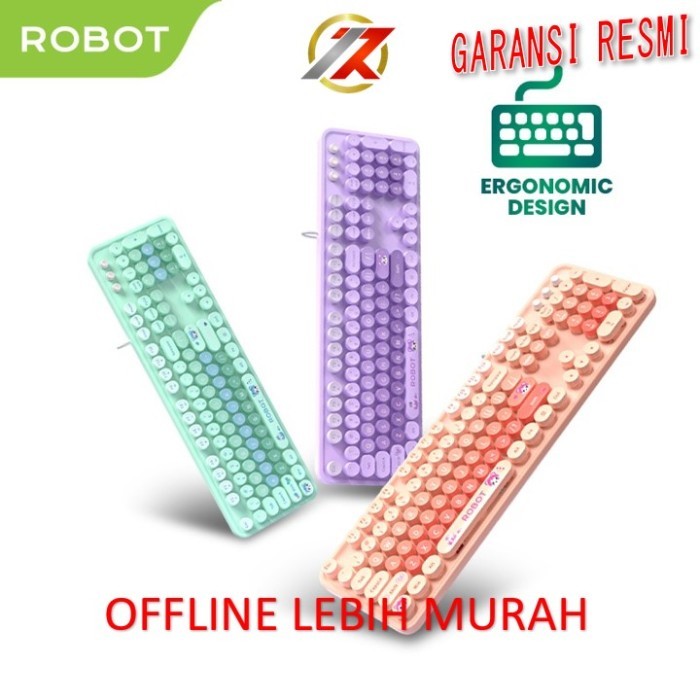 Jual ROBOT RK30 Wired Keyboard Pastel Color Berkabel Portable Office ...