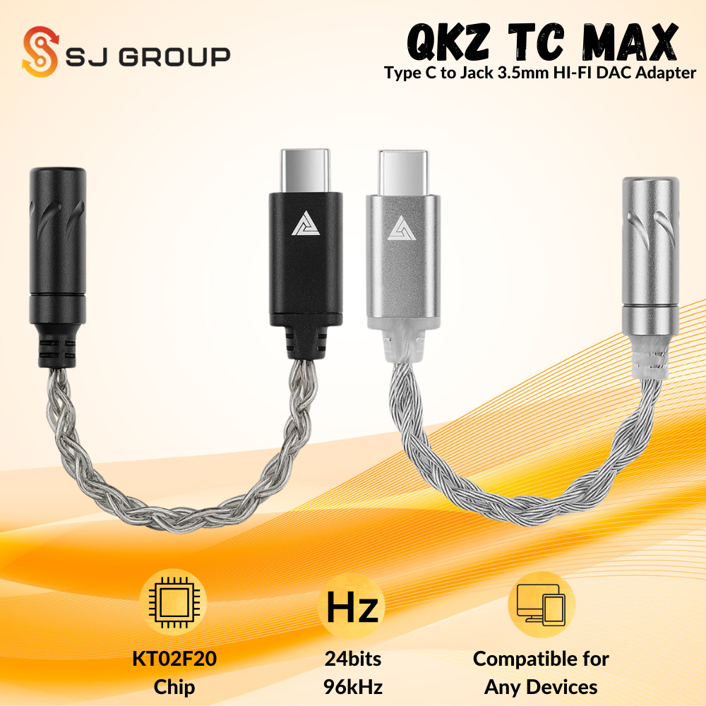 Jual QKZ TC MAX Splitter Type C to Jack 3.5mm DAC KT02F20 Chip Adapter ...