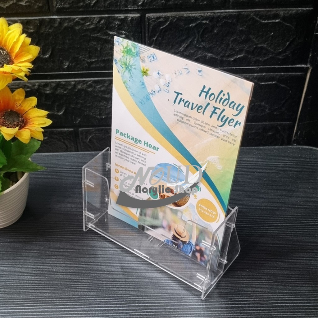 Jual Tempat Brosur Akrilik 1 Susun / Acrylic Standing Leaflet / Rak ...