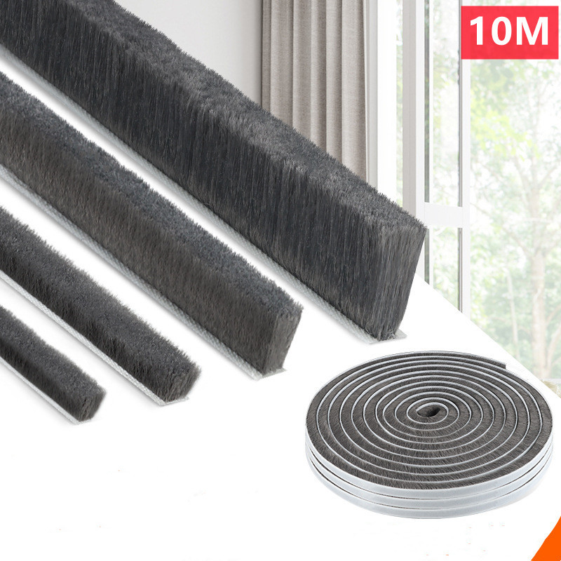 Jual 10Meters Brush Strip Self Adhesive Door Window Sealing Strip Home ...
