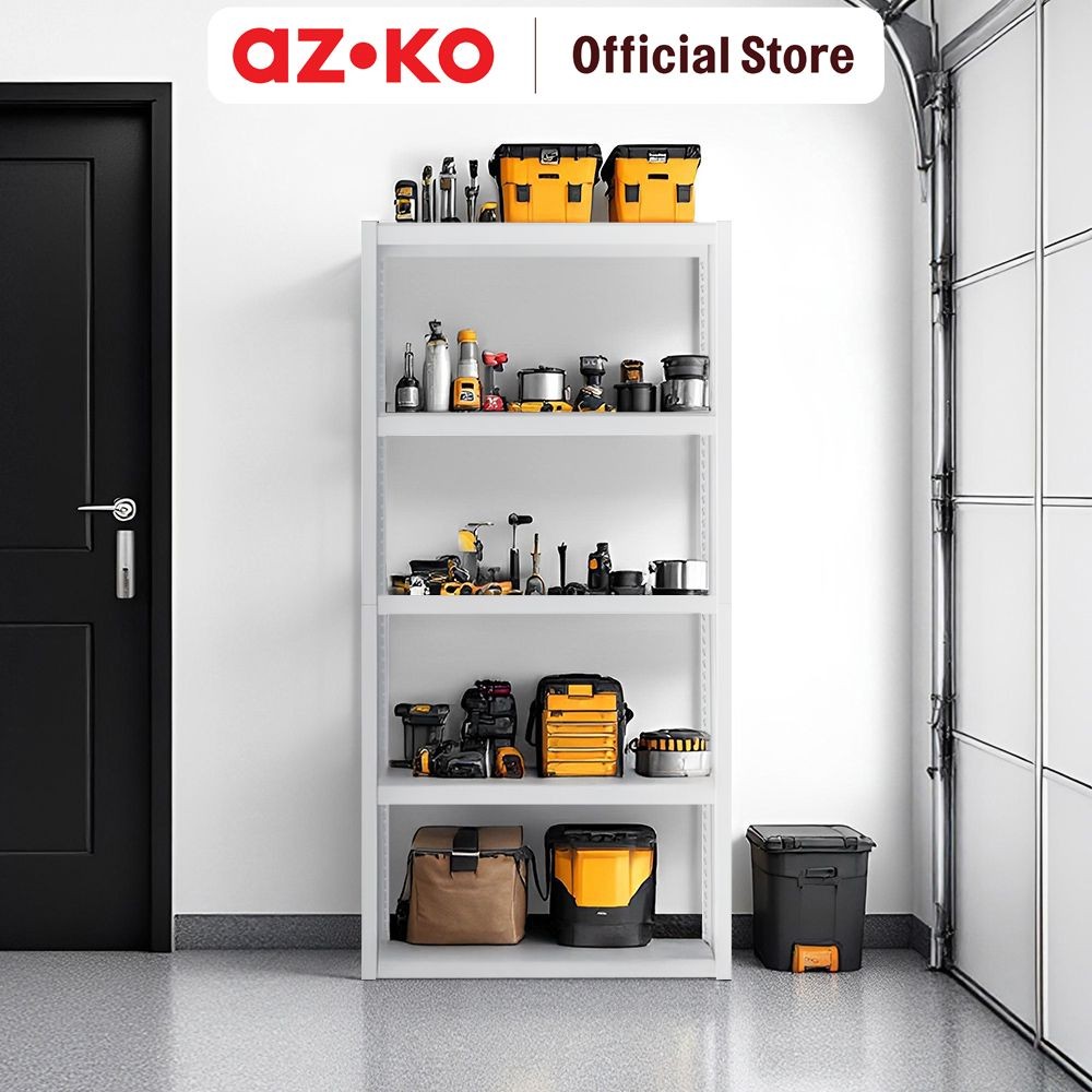 Jual AZKO Krisbow 90x40x183 cm Strata Rak Besi 5 Tingkat - Putih ...