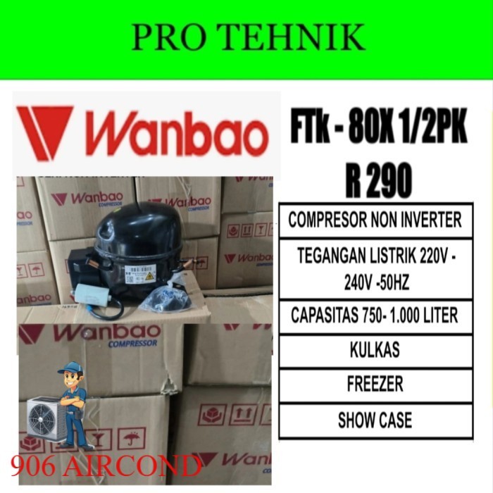 Jual SPAREPART WANBAO COMPRESOR KULKAS FREEZER SHOW CASE SERI NON ...