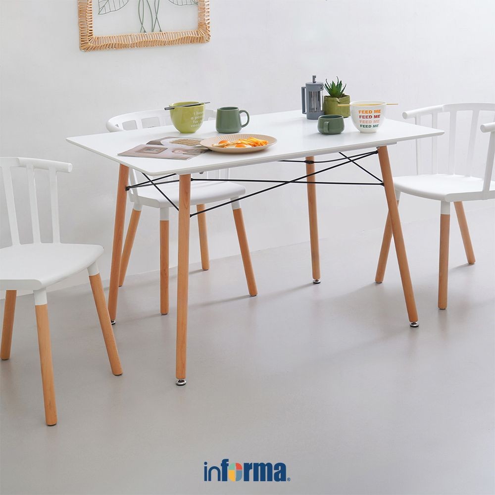 Jual Informa Hirmy Meja Makan - Putih Dining Table Dinner Table Meja ...