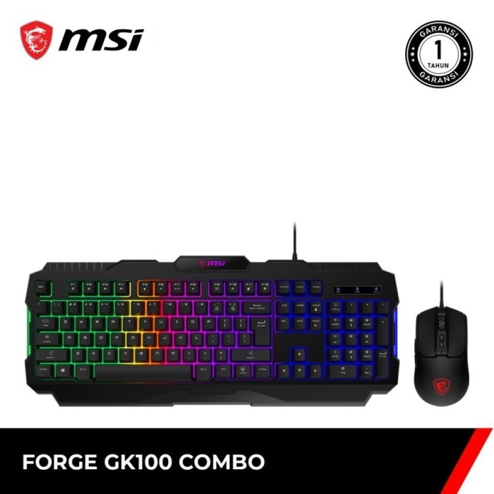 Jual MSI FORGE GK100 COMBO RGB Membrane Switch - Keyboard + Mouse ...