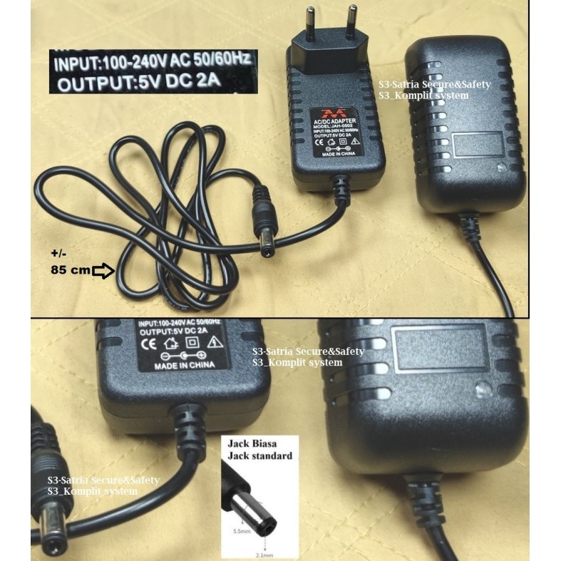 Jual ac/dc adapter 5vdc 5v 2a adaptor M VM 5vol 5 V power dc tv box ...