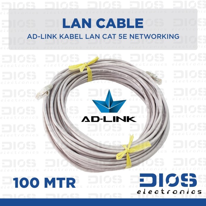 Jual Kabel LAN RJ45 Cat 5e 100 Meter UTP AD-LINK Networking Data Siap ...