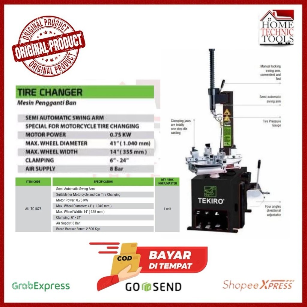Jual TEKIRO MESIN PENGGANTI BAN / TIRE CHANGER TEKIRO / PEMBUKA BAN OTOMATIS MOBIL MOTOR ...