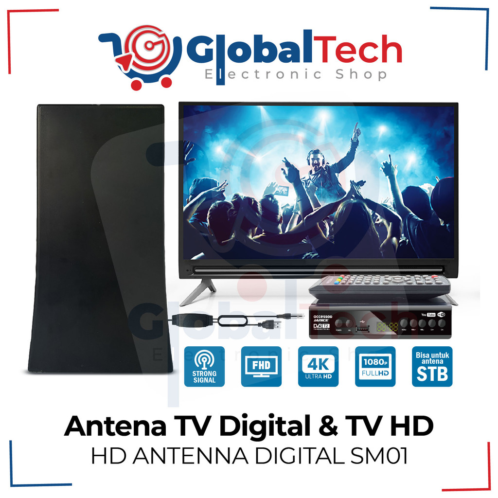 Jual Antena Digital HD with Amplifier Penguat Signal Antenna STB TV ...