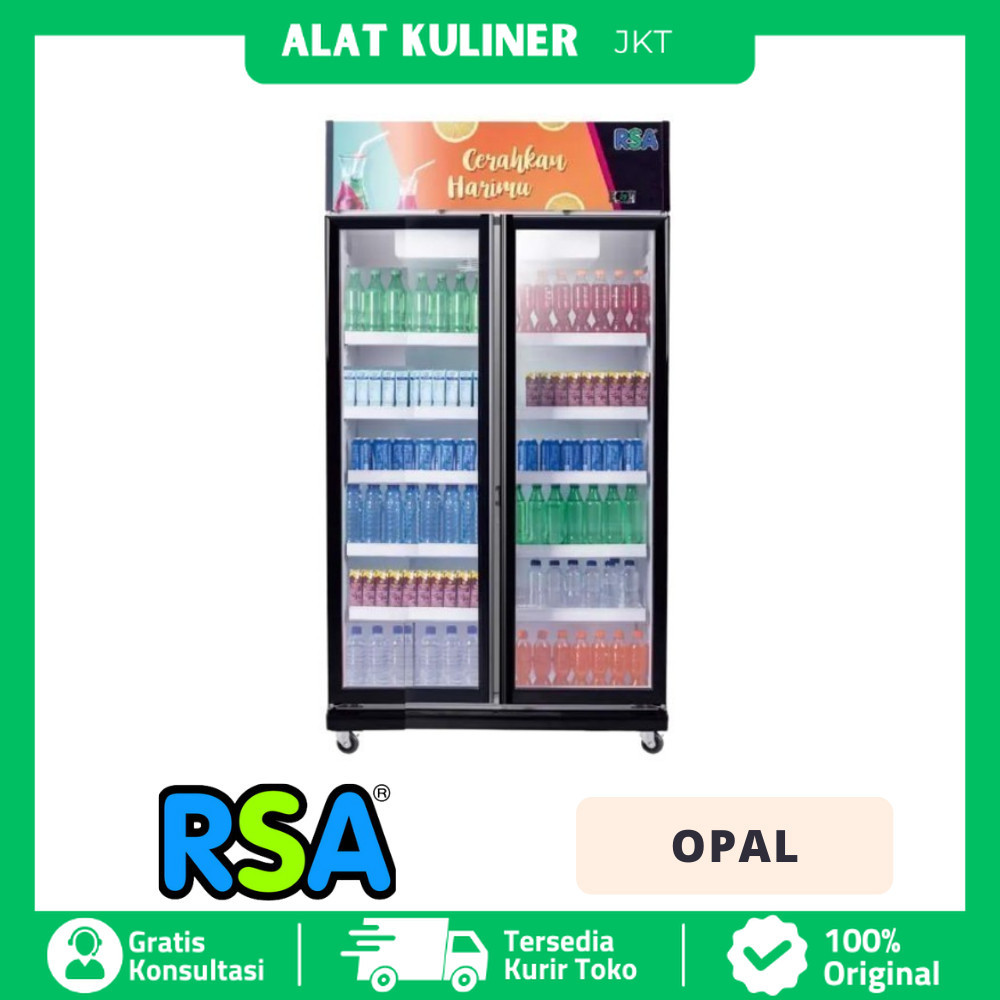 Jual SHOWCASE RSA OPAL DISPLAY COOLER KULKAS MINUMAN 2 PINTU ORIGINAL ...
