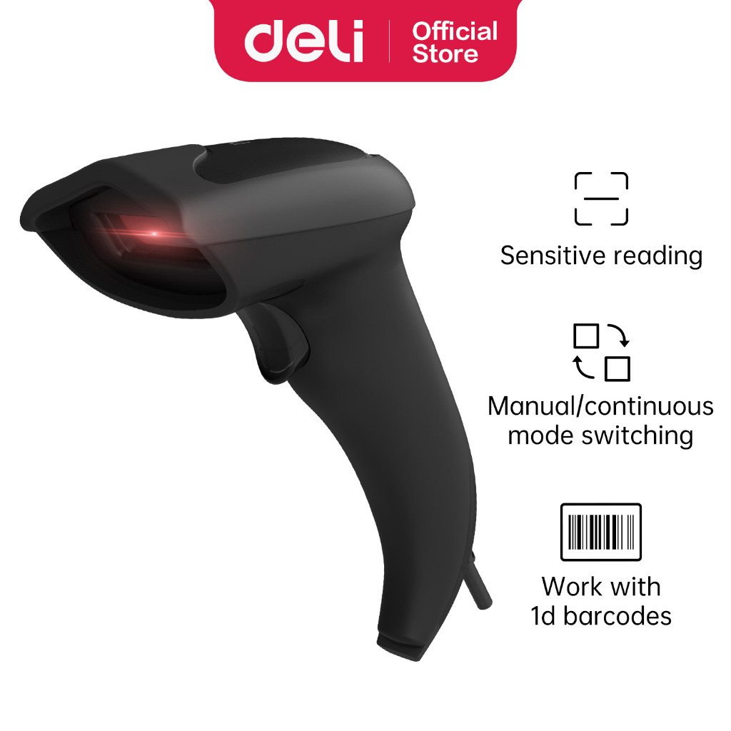 Jual (Original) Deli Barcode Scanner 1D Cepat dan Akurat Cocok Untuk ...