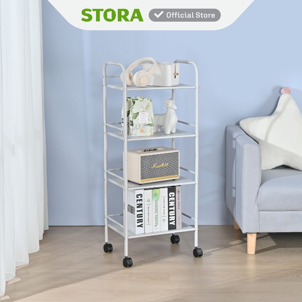 Jual Stora Lyra Rak Troli 4 Tingkat - Abu-Abu Muda Tempat Penyimpanan ...