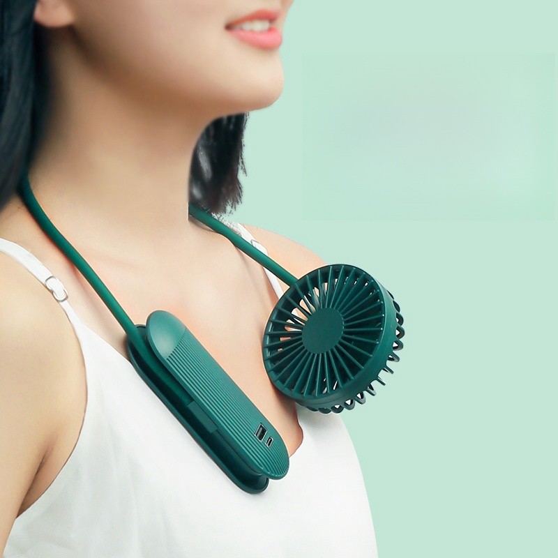 Jual Mini Neck Fan Portable USB Rechargeable Neckband Fan ...